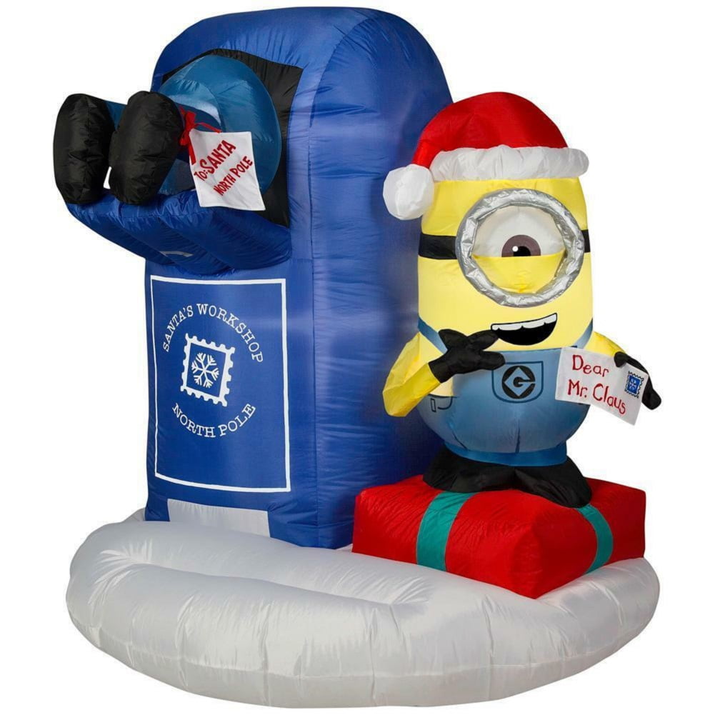 "Minion Xmas Decor: Stuart Mailing Letter to Santa, 53"" Tall ...
