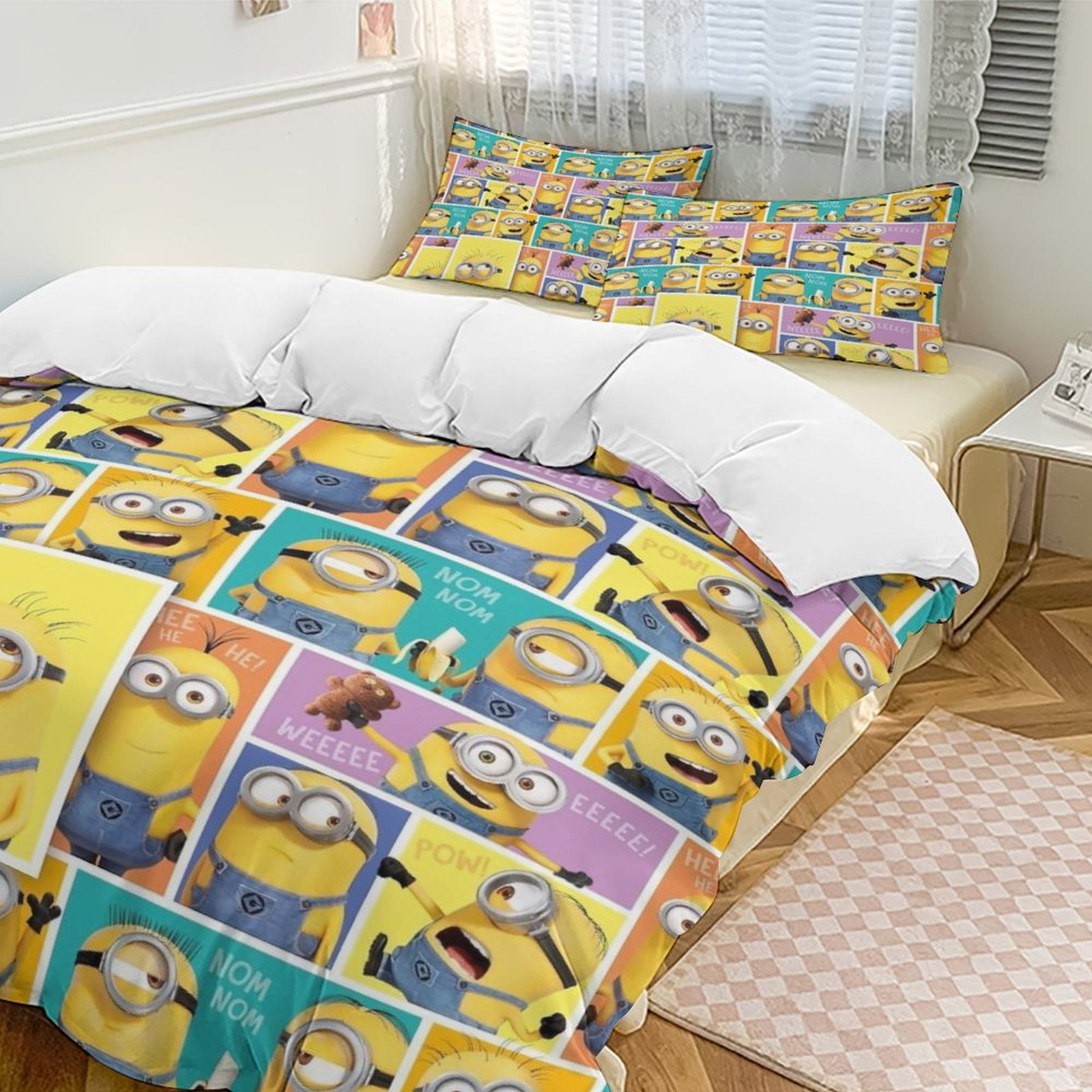 Minion_s 3 Piece Bedding Set Cartoon Comforter Set Cute Duvet Cover ...
