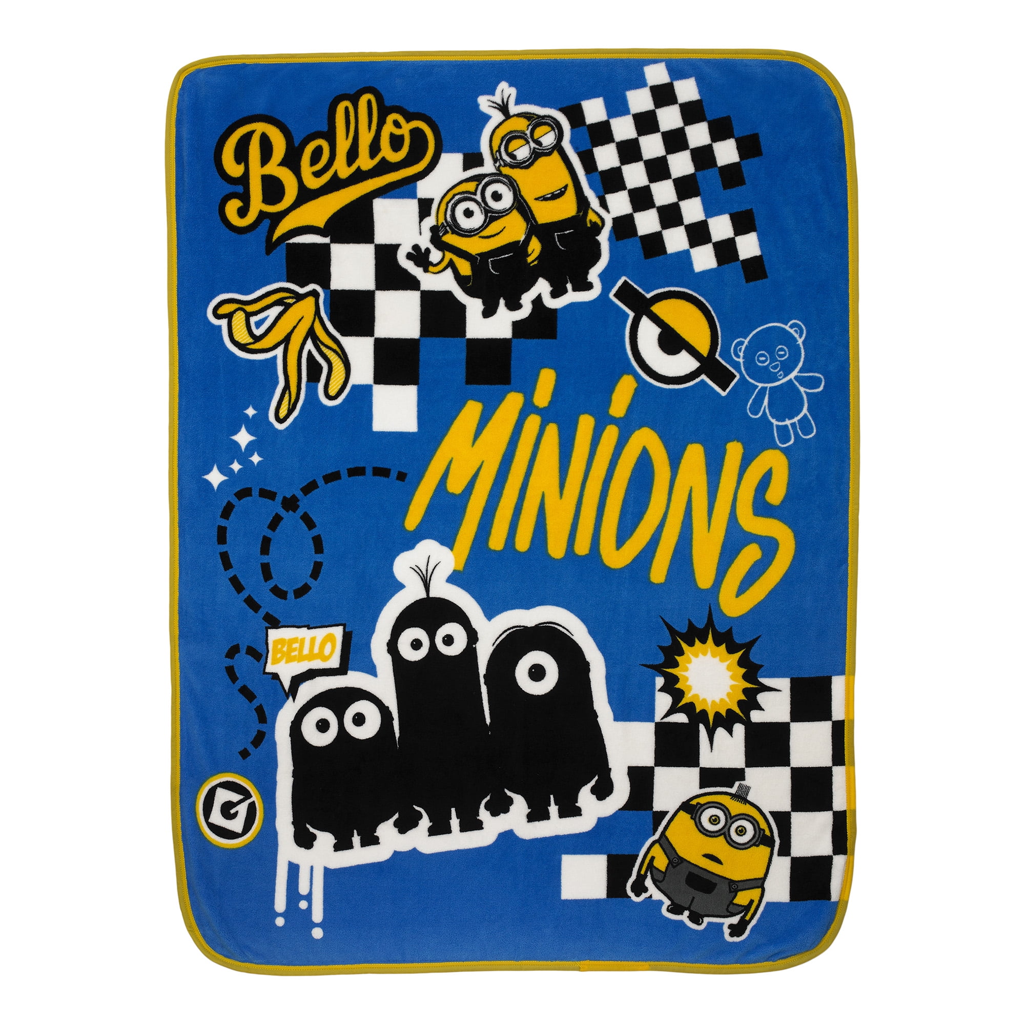 Minions 2 Kids Fleece Throw Blanket, 46 x 60, Blue and Yellow ...