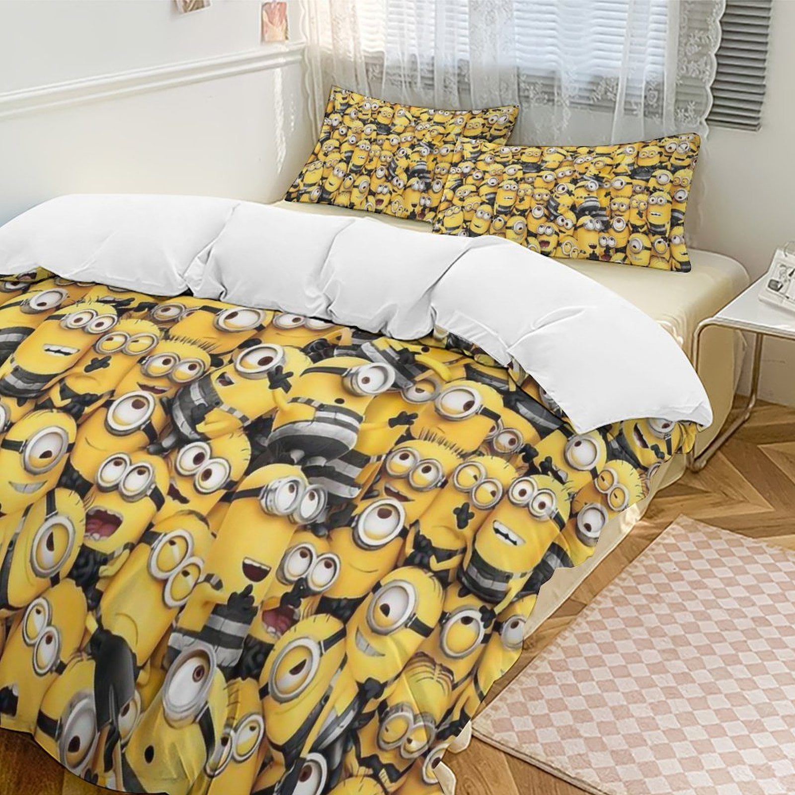 Minions 3 Piece Bedding Set Cartoon Comforter Set Cute Duvet Cover Sets ...