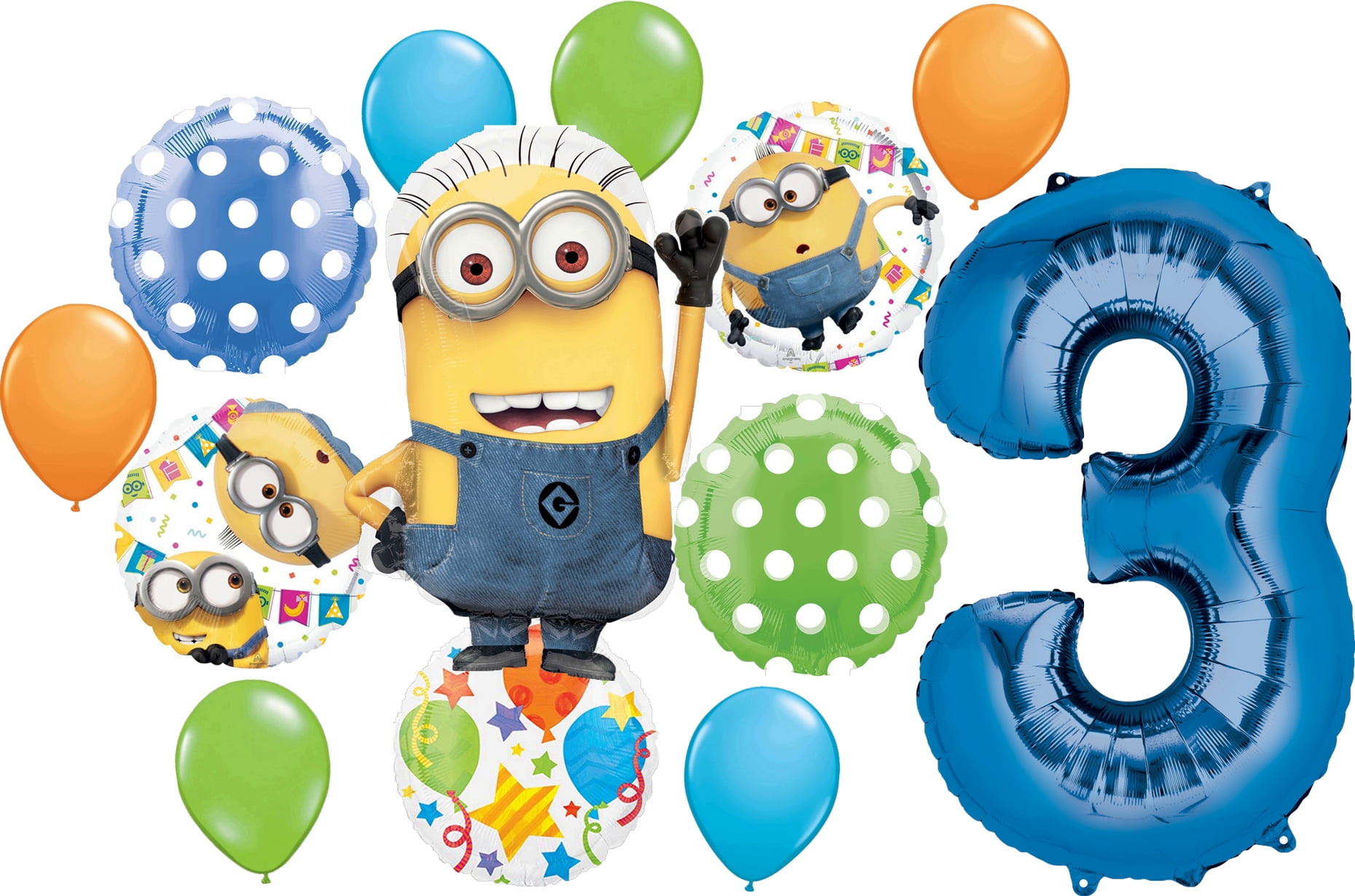 Minions 3rd Birthday Party Supplies Despicable Me Kevin Balloon Bouquet ...