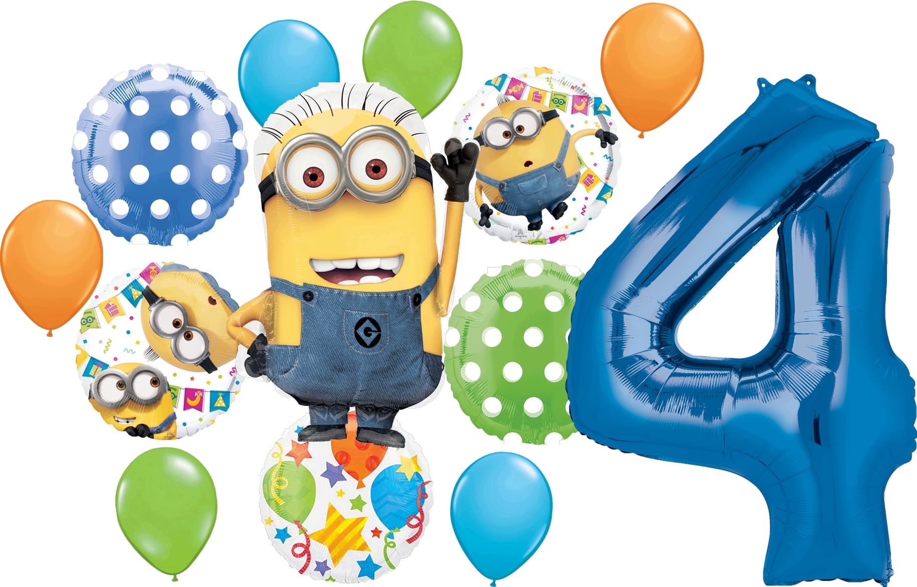 Minions 4th Birthday Party Supplies Despicable Me Kevin Balloon Bouquet ...