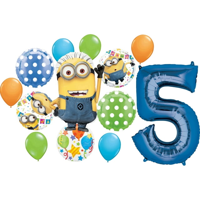 Minions 5th Birthday Party Supplies Despicable Me Kevin Balloon Bouquet ...