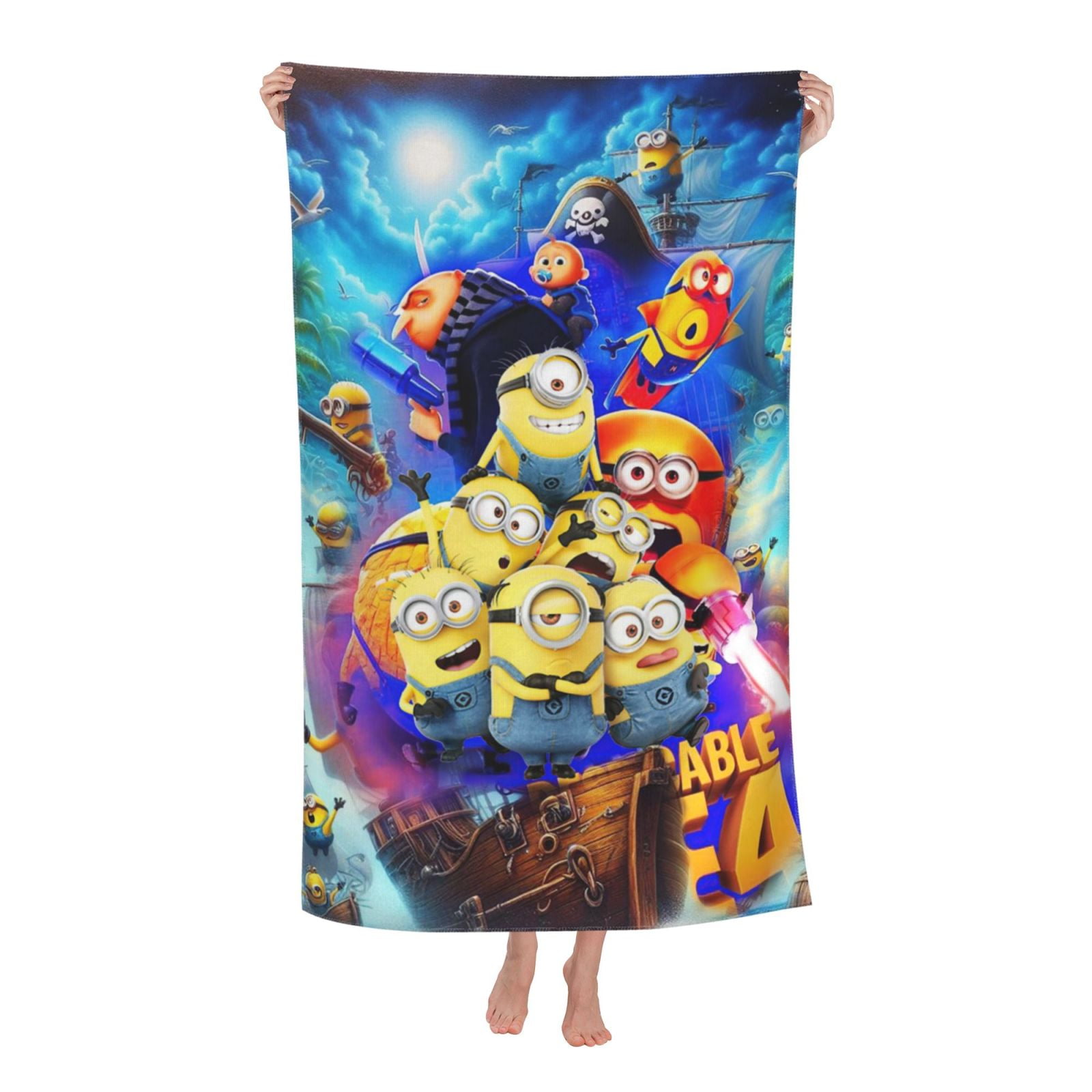 Minions Bath Towel 3D Printing Bob Beach Towel Funny Anime Cosplay ...
