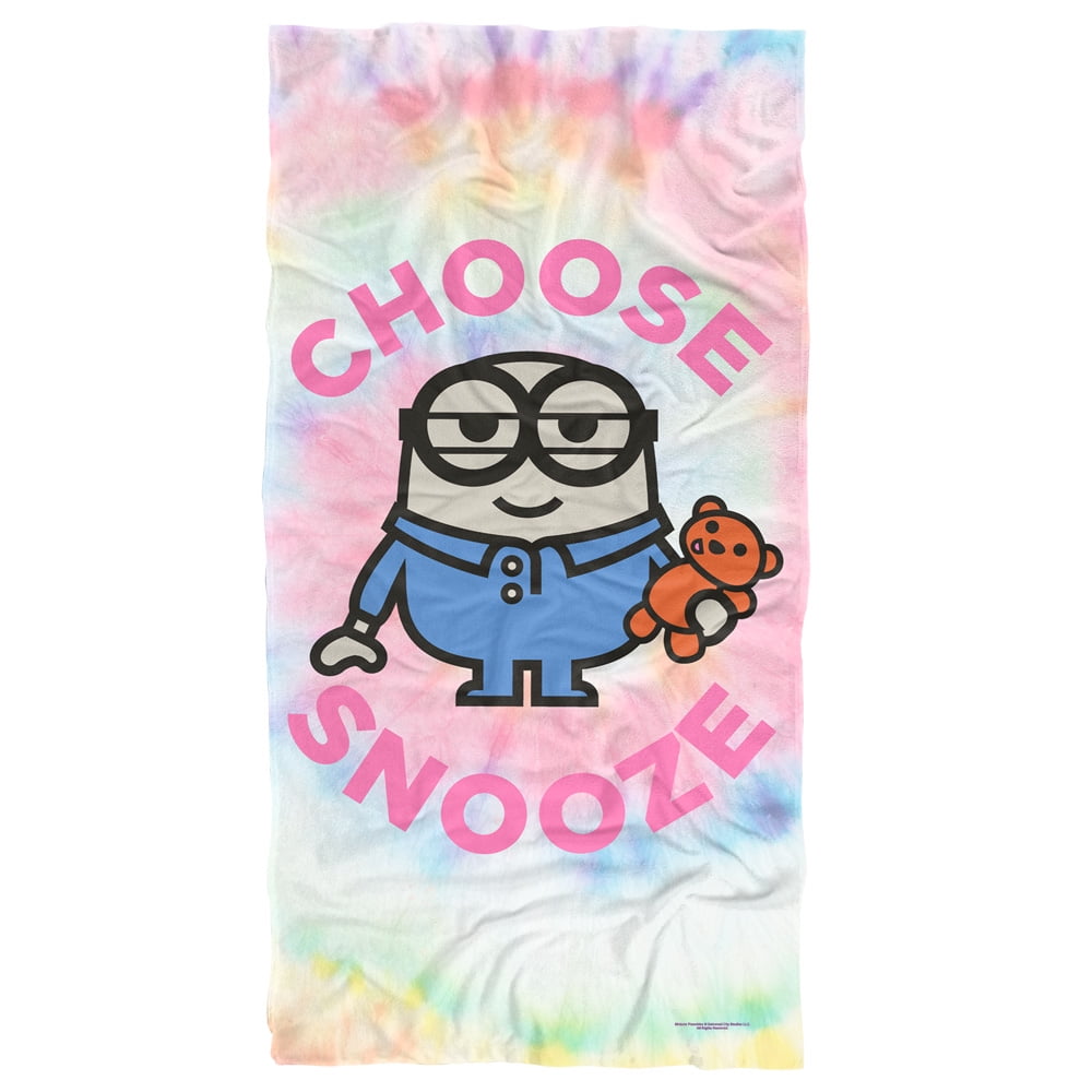 Minions Beach Towel, 30"x60" Choose Snooze Tie Dye Beach Towel ...