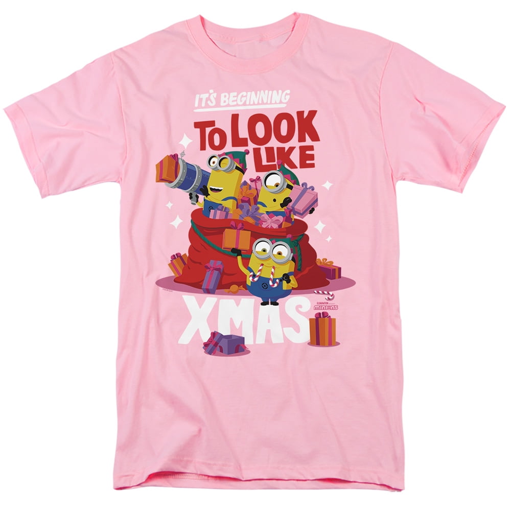 Minions Beginning To Look Like Christmas Unisex Adult T Shirt, Pink ...