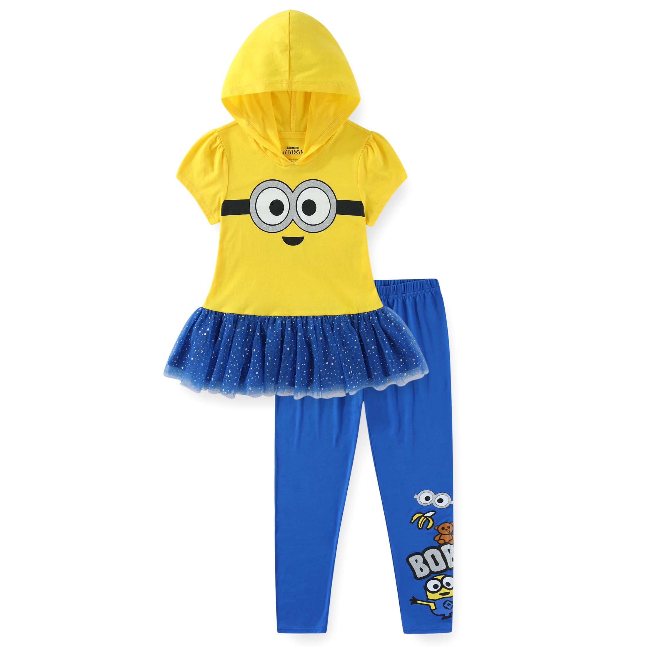 Minions Bob Cosplay Hooded Shirt with Tulle and Legging Pants Set ...