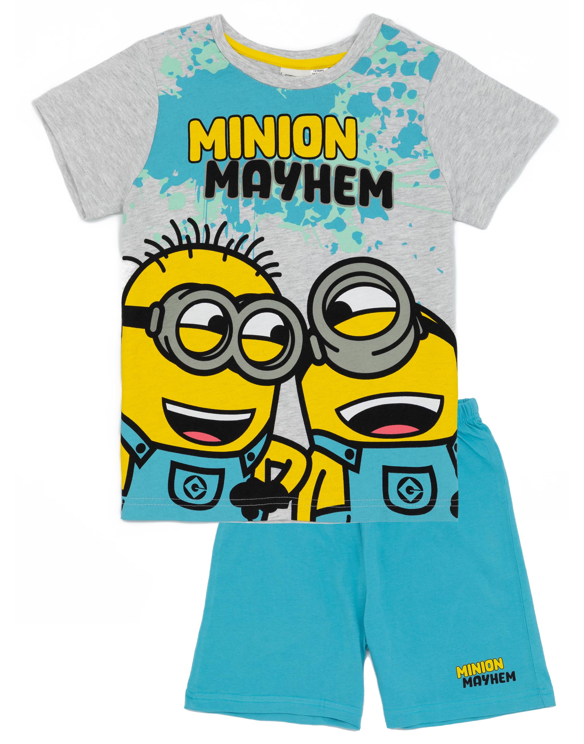 Minions Boys Blue Short Sleeve Short Leg Pyjama Set - Walmart.com