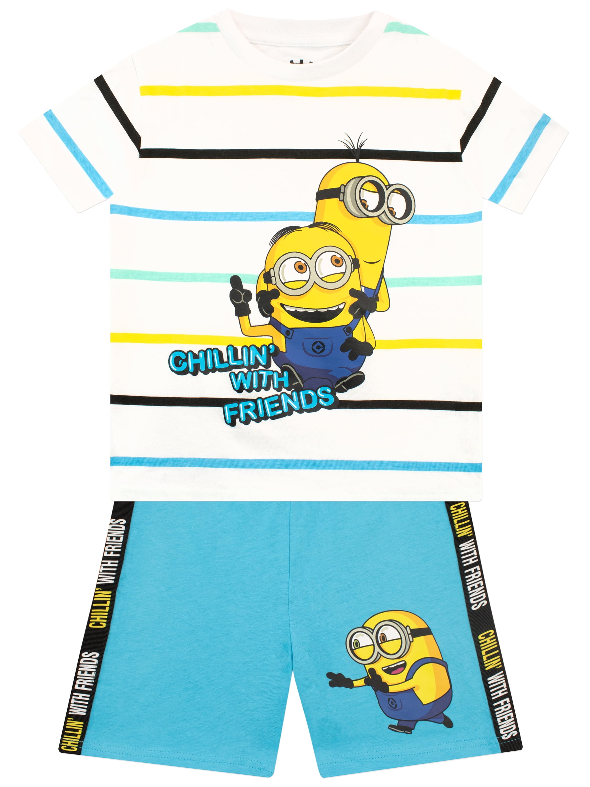 Minions Boys Friends T-Shirt And Short Set Blue Sizes 5-12 - Walmart.com