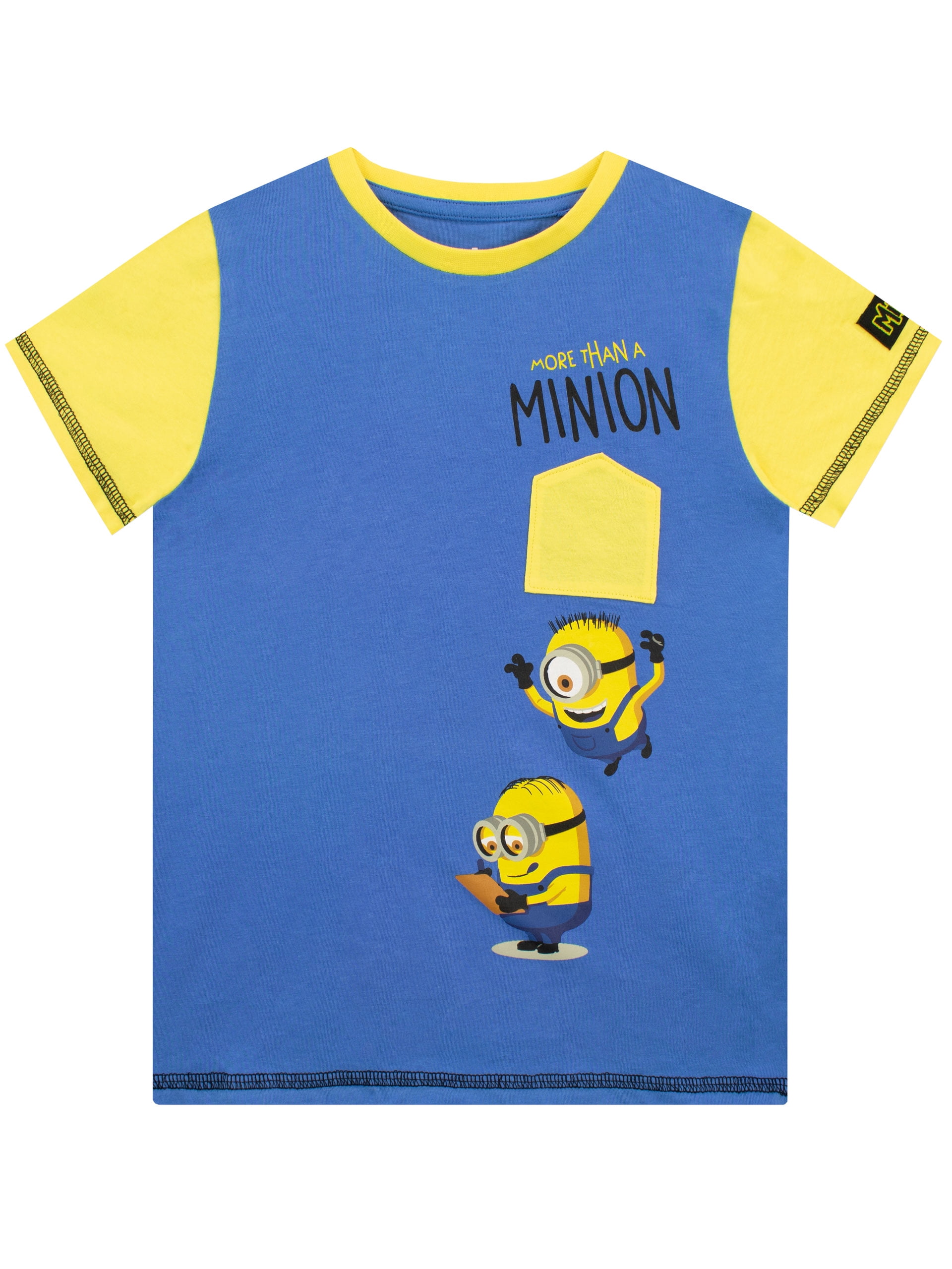 Minions Boys Pocket T-Shirt Blue Sizes 5-17 - Walmart.com