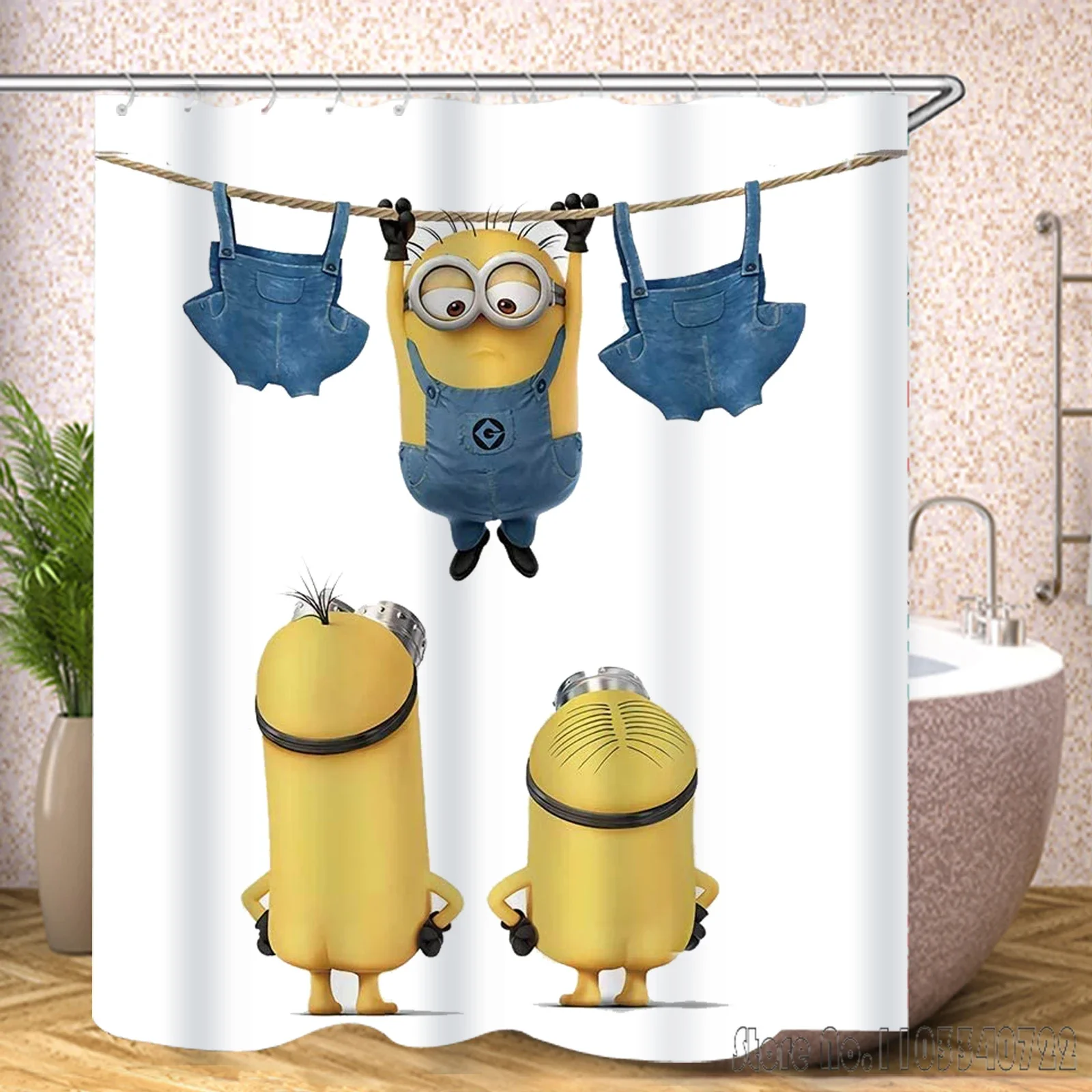 Minions Cartoon Colorful Shower Curtain 1pcs Waterproof Bath Screen ...