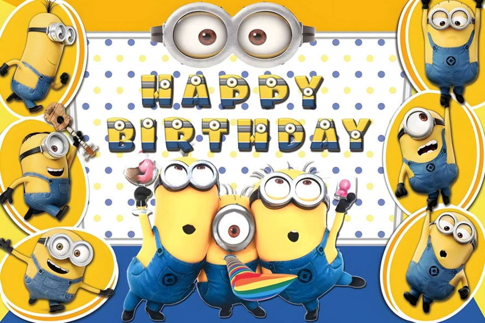 Minions Cartoon Theme Birthday Party Scene Decoration Supplies ...