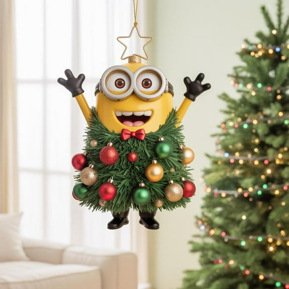 Minions Christmas Tree Ornament, Funny Holiday Gag Gift for Minion ...