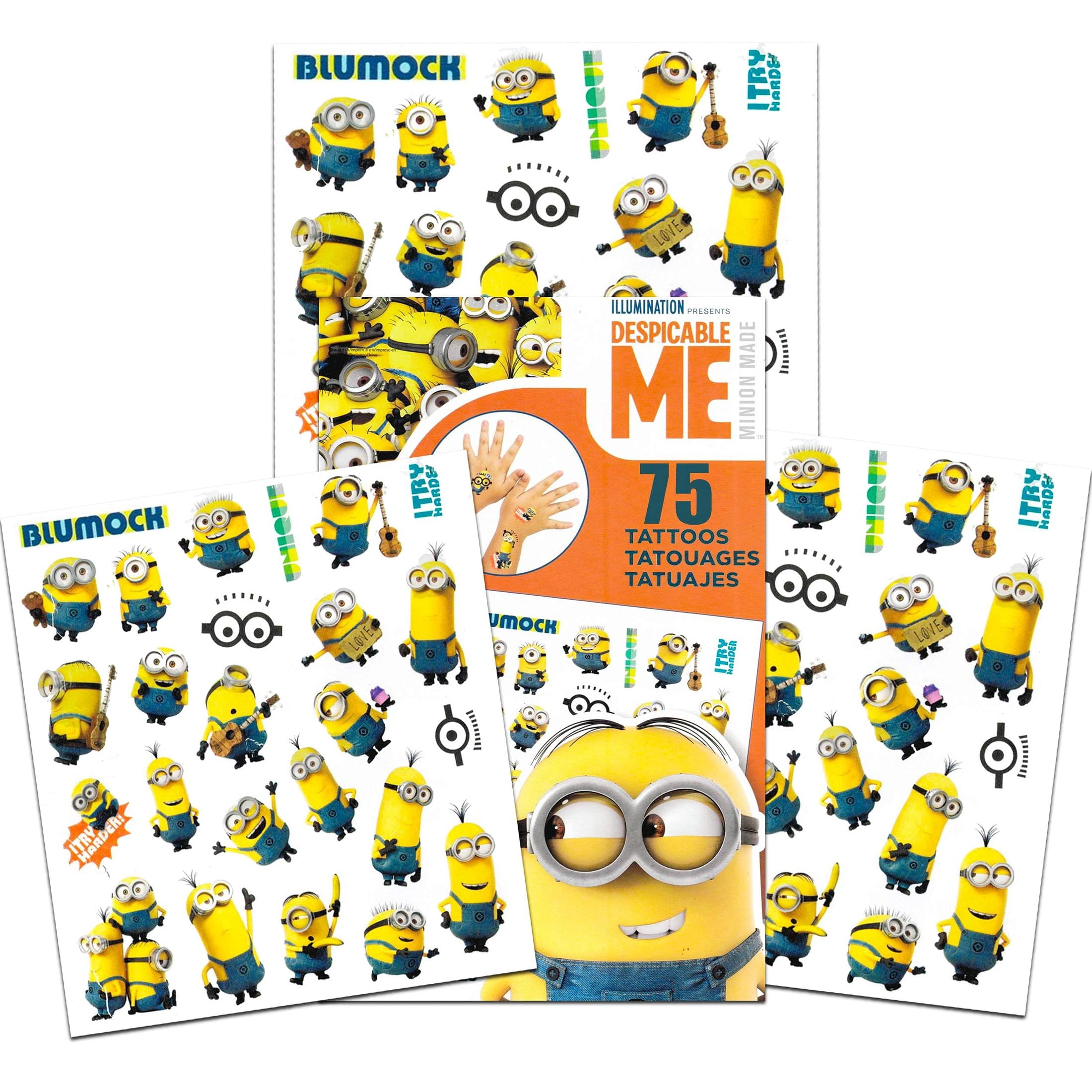 Minions Fun Pack - 75 Ct Temporary Tattoos & Activity Set for Kids ...
