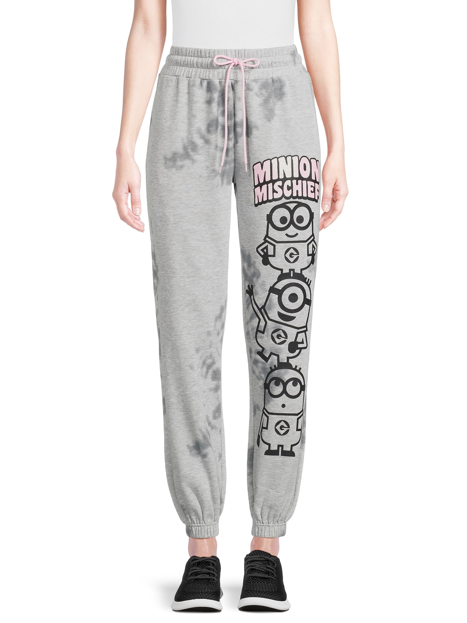 Minions Juniors’ Tie Dye Graphic Jogger Pants, 28” Inseam, Sizes XS ...