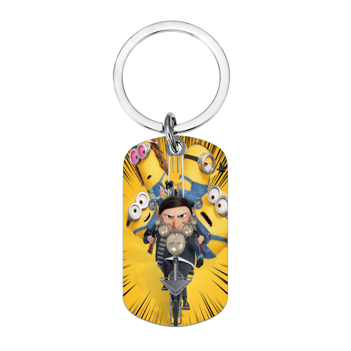 Minions Keychain double side design animation pattern pendant picture ...