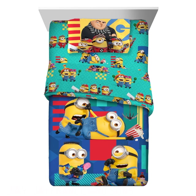 Minions Kids Full Bed in a Bag, Comforter and Sheets, Universal ...
