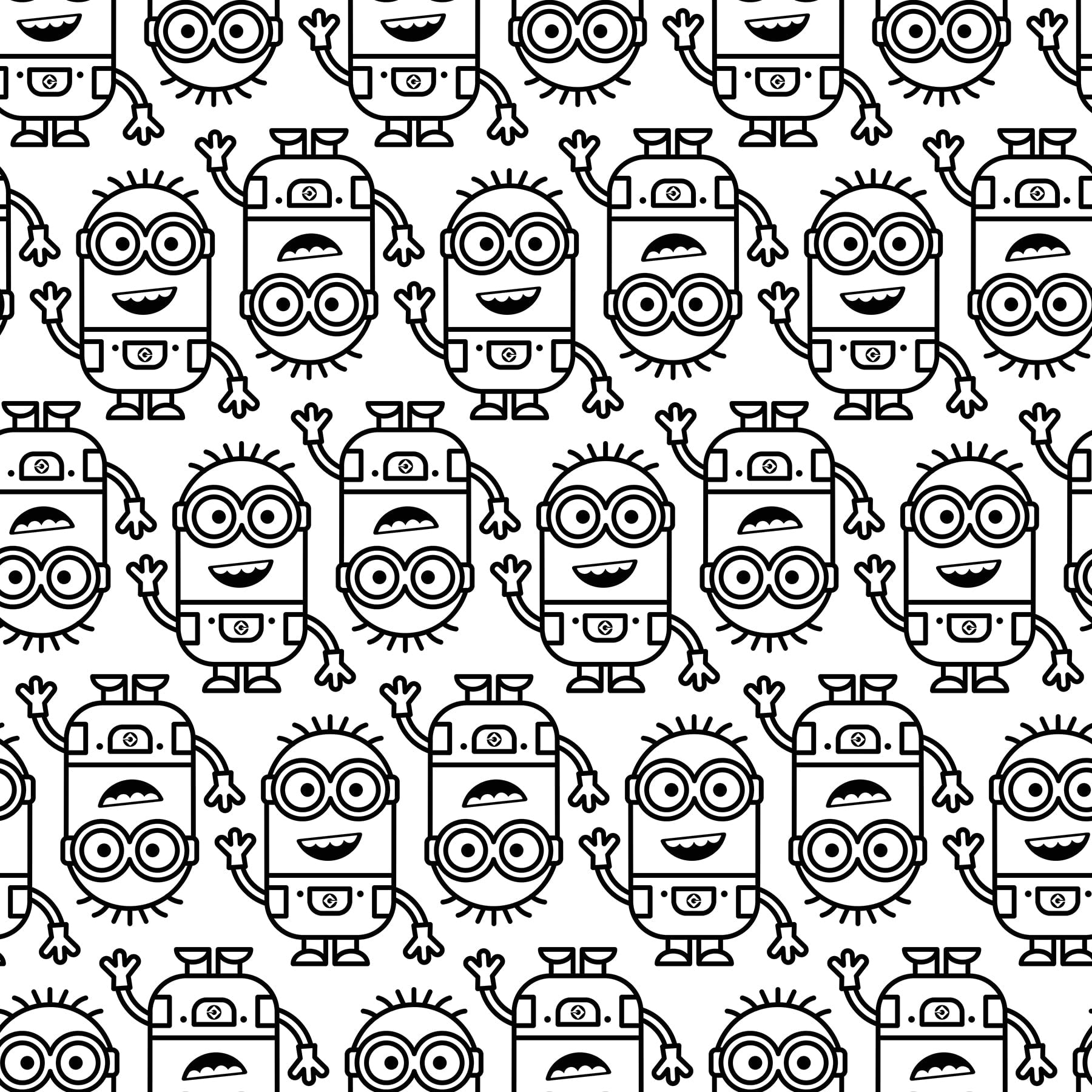 Minions Line Art Peel and Stick Wallpaper - Walmart.com