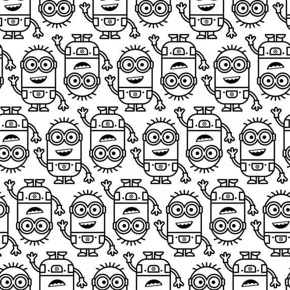 Universal Minions Line Art Peel and Stick Wallpaper by RoomMates ...