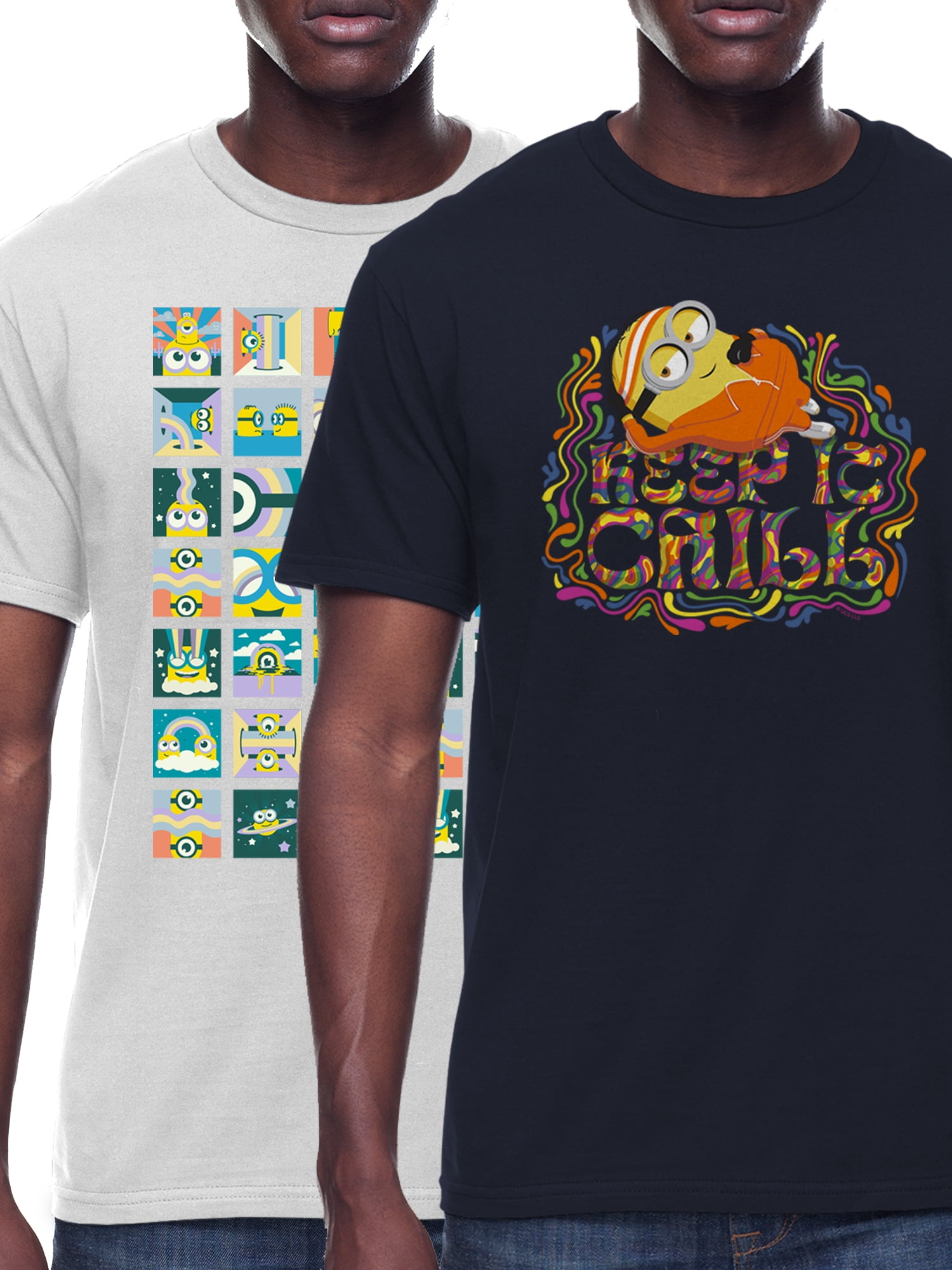 Minions Men's & Big Men's Keep to Chill Graphic Tee Shirts, 2-Pack ...