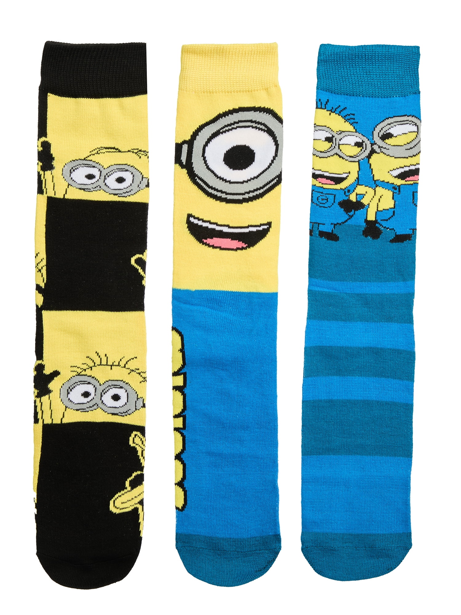 Minions Men's Crew Socks, 3-Pack - Walmart.com