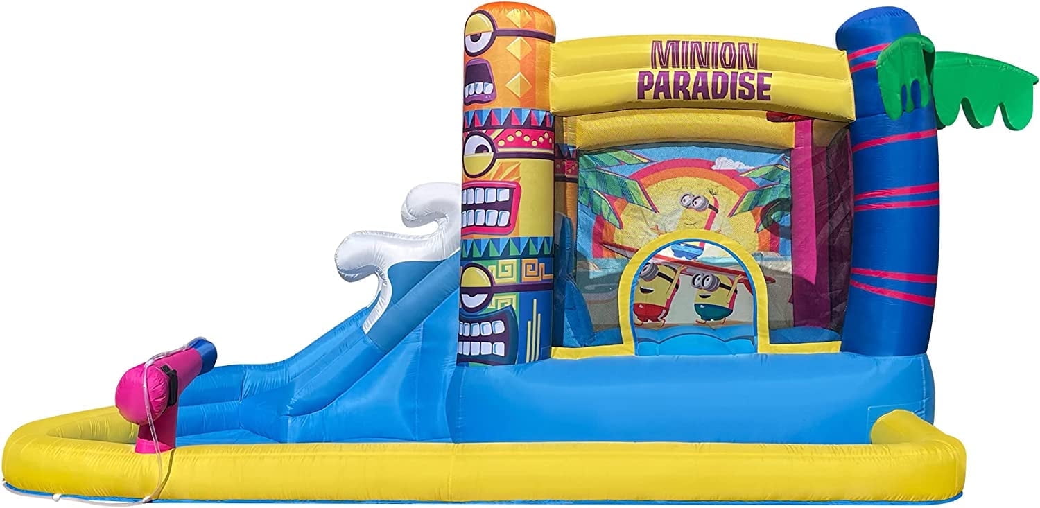 Funormous Minions Indoor Bouncer with Slide, Jumper Pump, Water Misting ...