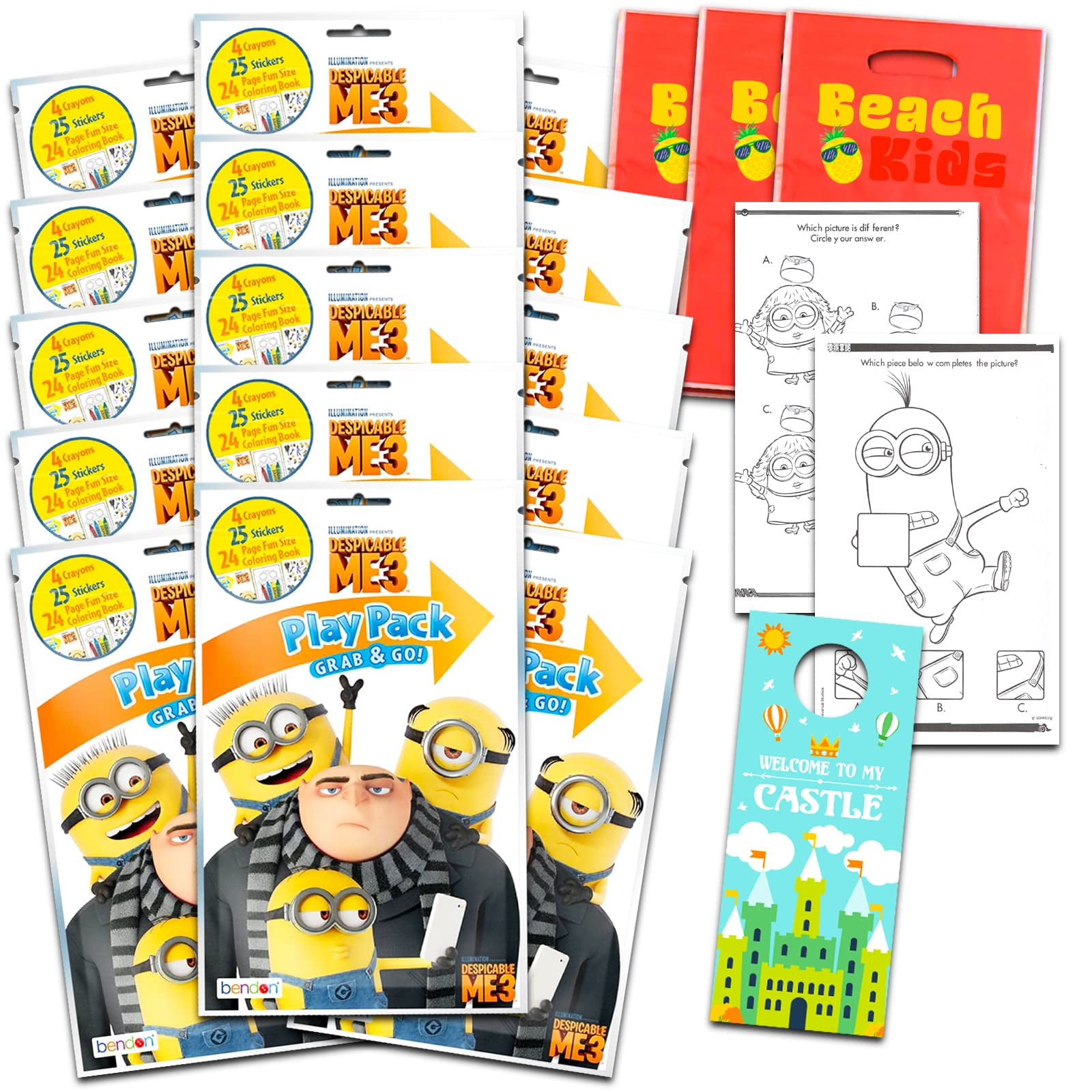 Minions Party Favor Play Packs for Kids - Bundle with 15 Minions ...