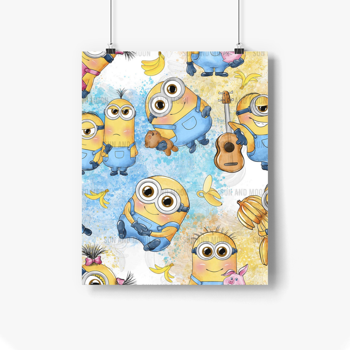 Minions Poster Comic Cover Wall Art Canvas Print Cartoon Anime Poster ...