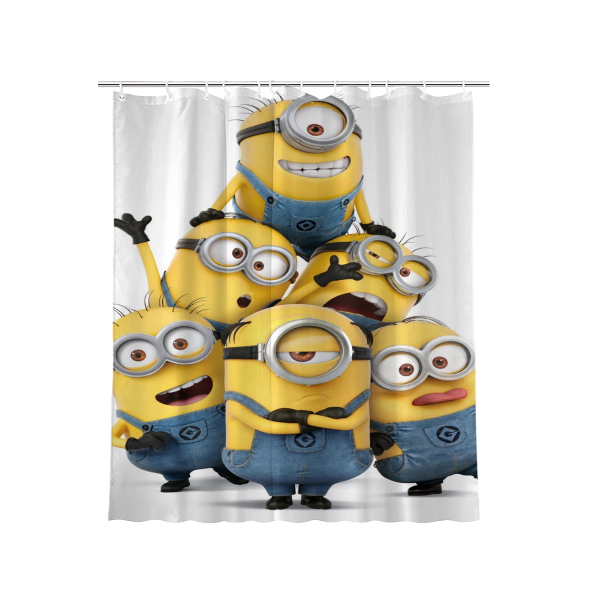 Minions Shower Curtain Cartoon Shower Curtain Set with 12 Hooks for ...