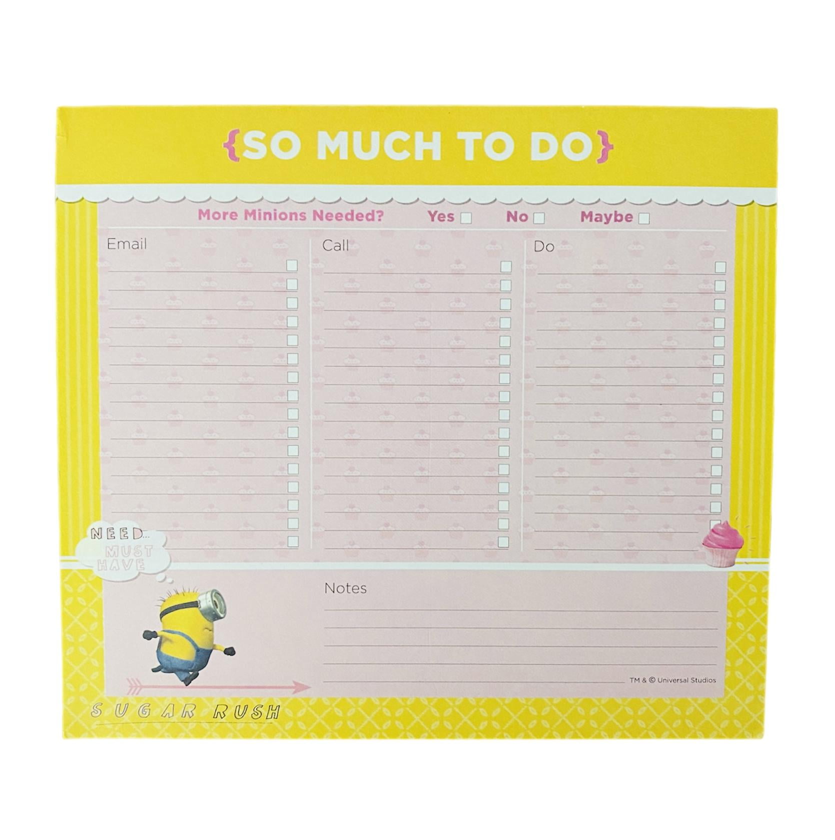 Minions "So Much To Do" List Notepad - Walmart.com