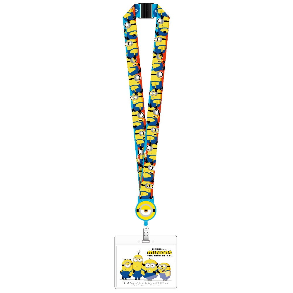 Minions Soft Touch Dangle Lanyard with ID Holder and Retractable String ...