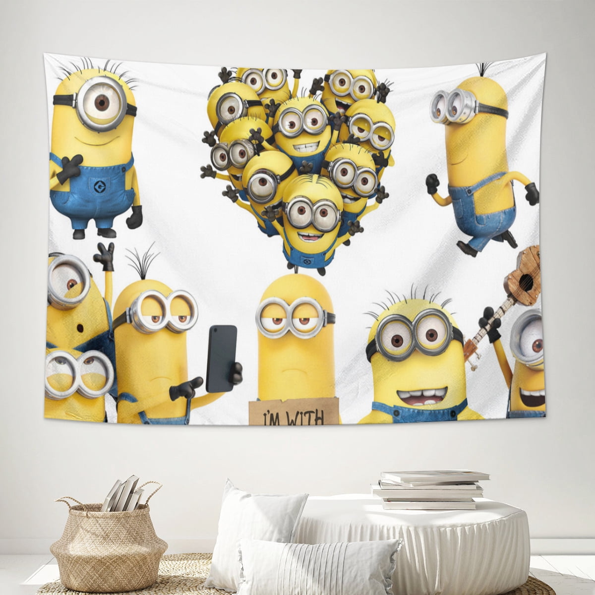 Minions Tapestry 60x50 Inch Cartoon Wall Hanging Anime Tapestry for ...