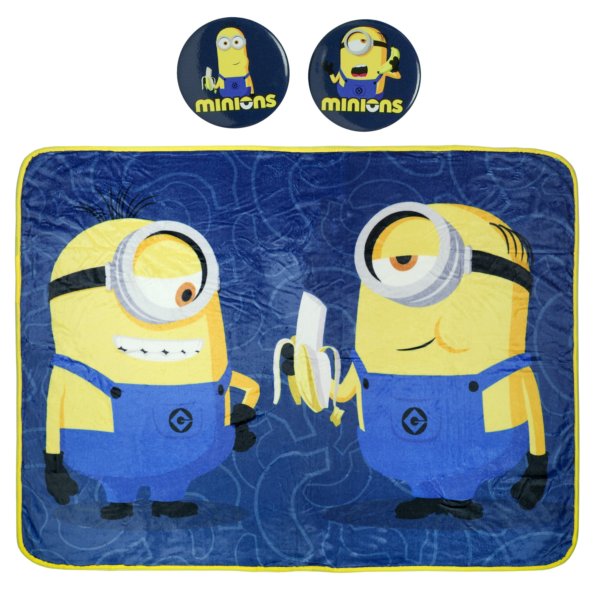 Minions Throw Blanket We Love Bananas Plush Fleece Throw With Buttons ...