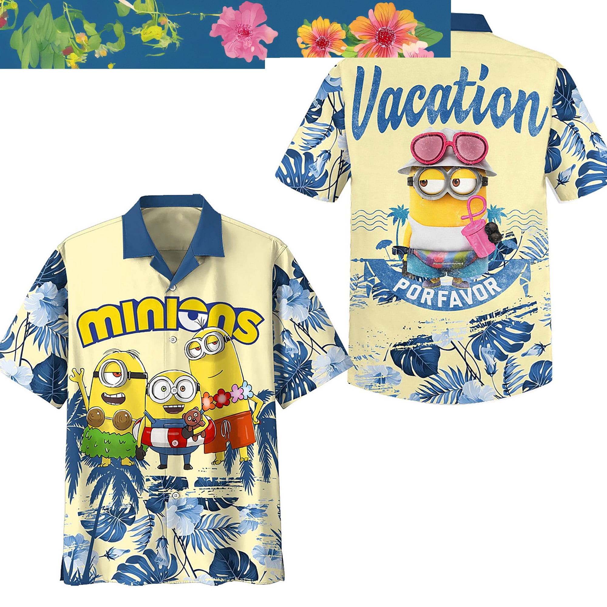 Minions Vacation Por Favor Hawaiian Shirt - Walmart.com
