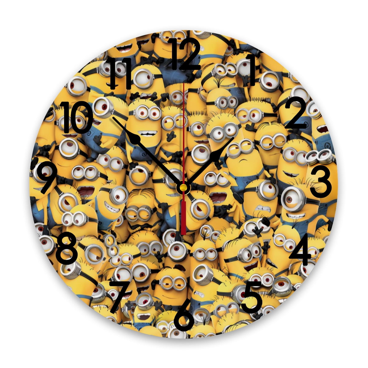 Minions Wall Clock Silent Non-Ticking 12" Premium Quartz Round Easy-to ...