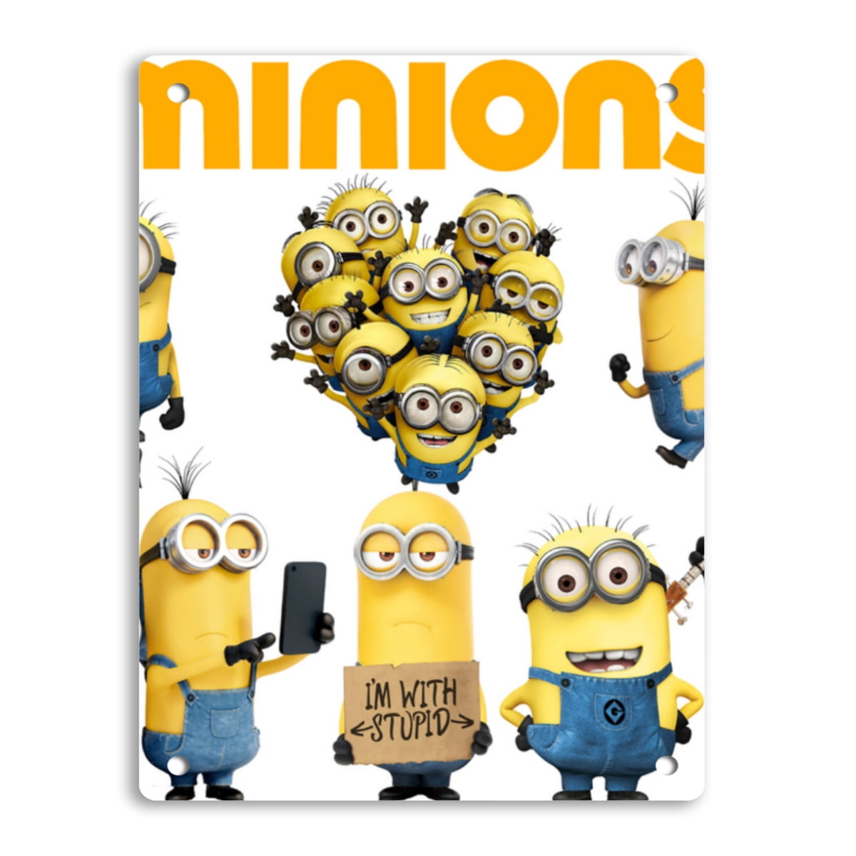 Minions Wall Sign - Cartoon Aluminum Poster 12 X 15 Inch Home Bar Wall ...