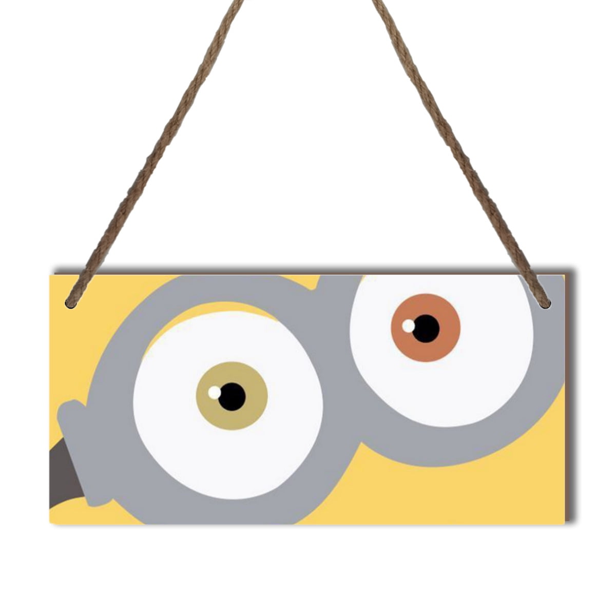 Minions Wooden Sign Square Wooden Door Panel Decoration 10.8x3.9 Inch ...