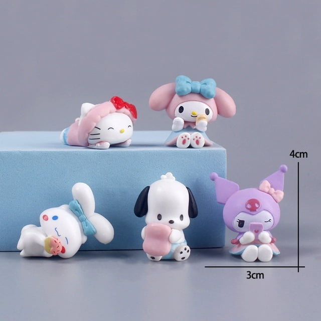 Miniso 5pcs/Set Sanrio Toys My Melody Kuromi Anime Figures Cinnamoroll ...