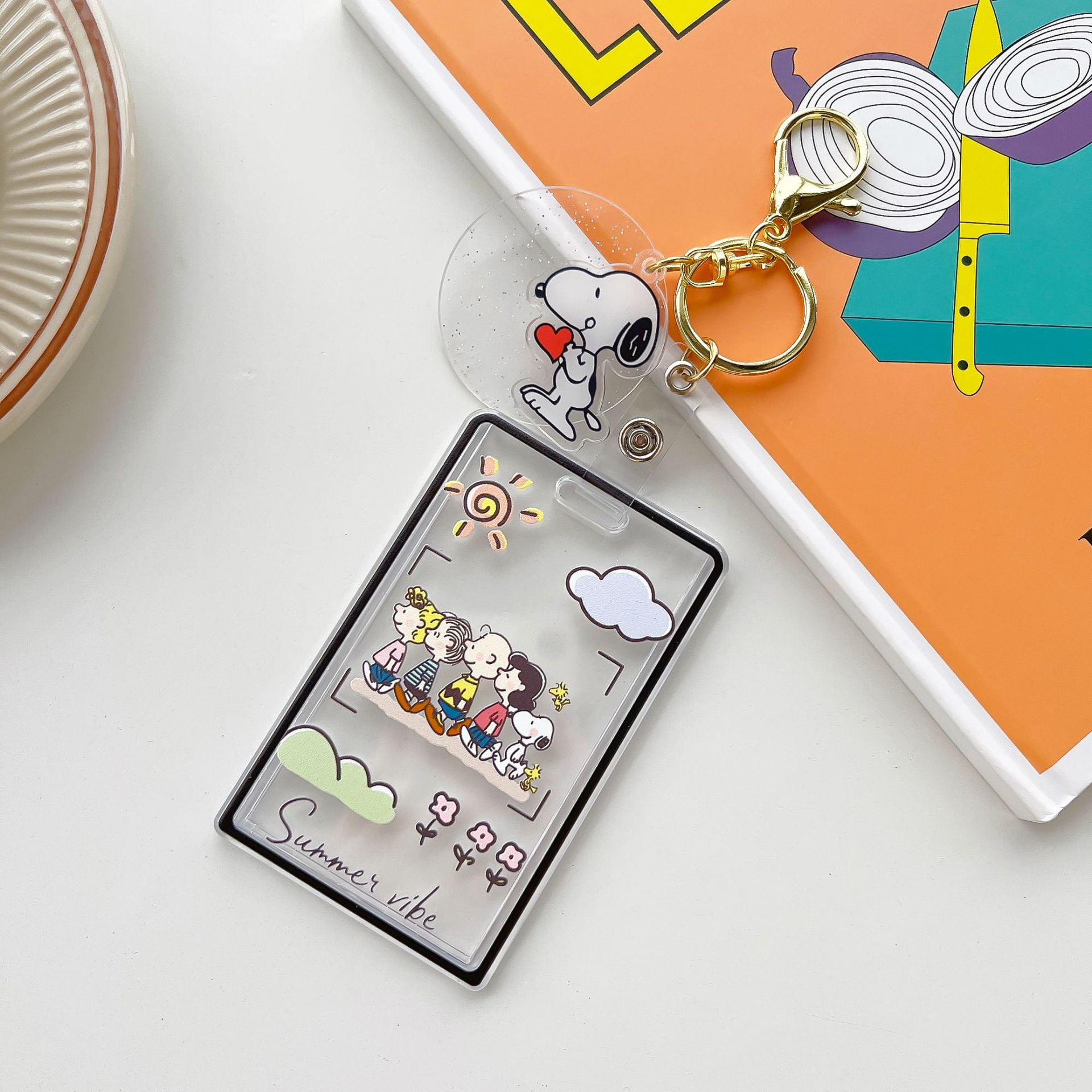 Miniso Disney Snoopy Cartoon Transparent Campus Anti-Lost Acrylic Card ...