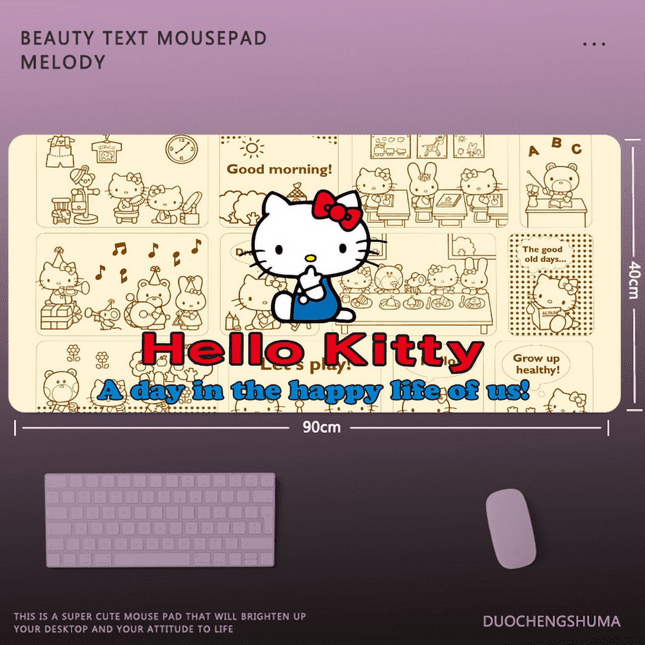 Miniso Hello Cat K-Kitty Mousepad Large Mat Gaming Mousepad Compute ...