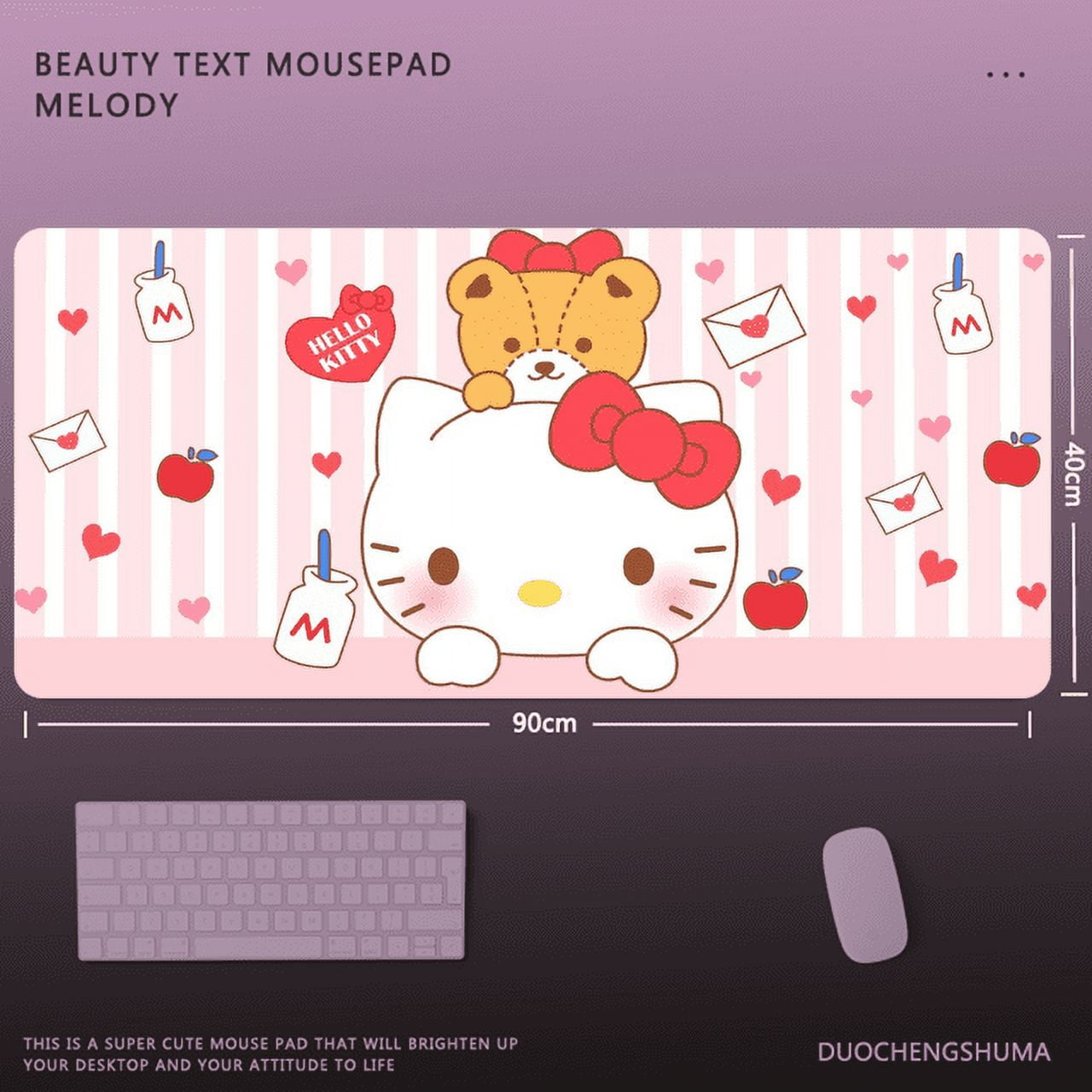 Miniso Hello Cat K-Kitty Mousepad Large Mat Gaming Mousepad Compute ...