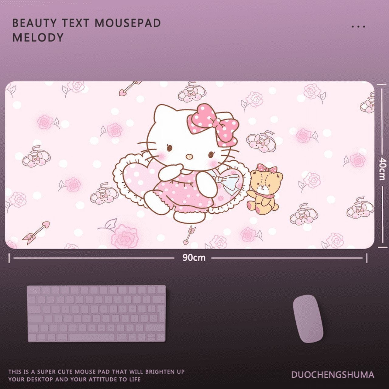 Miniso Hello Cat K-Kitty Mousepad Large Mat Gaming Mousepad Compute ...