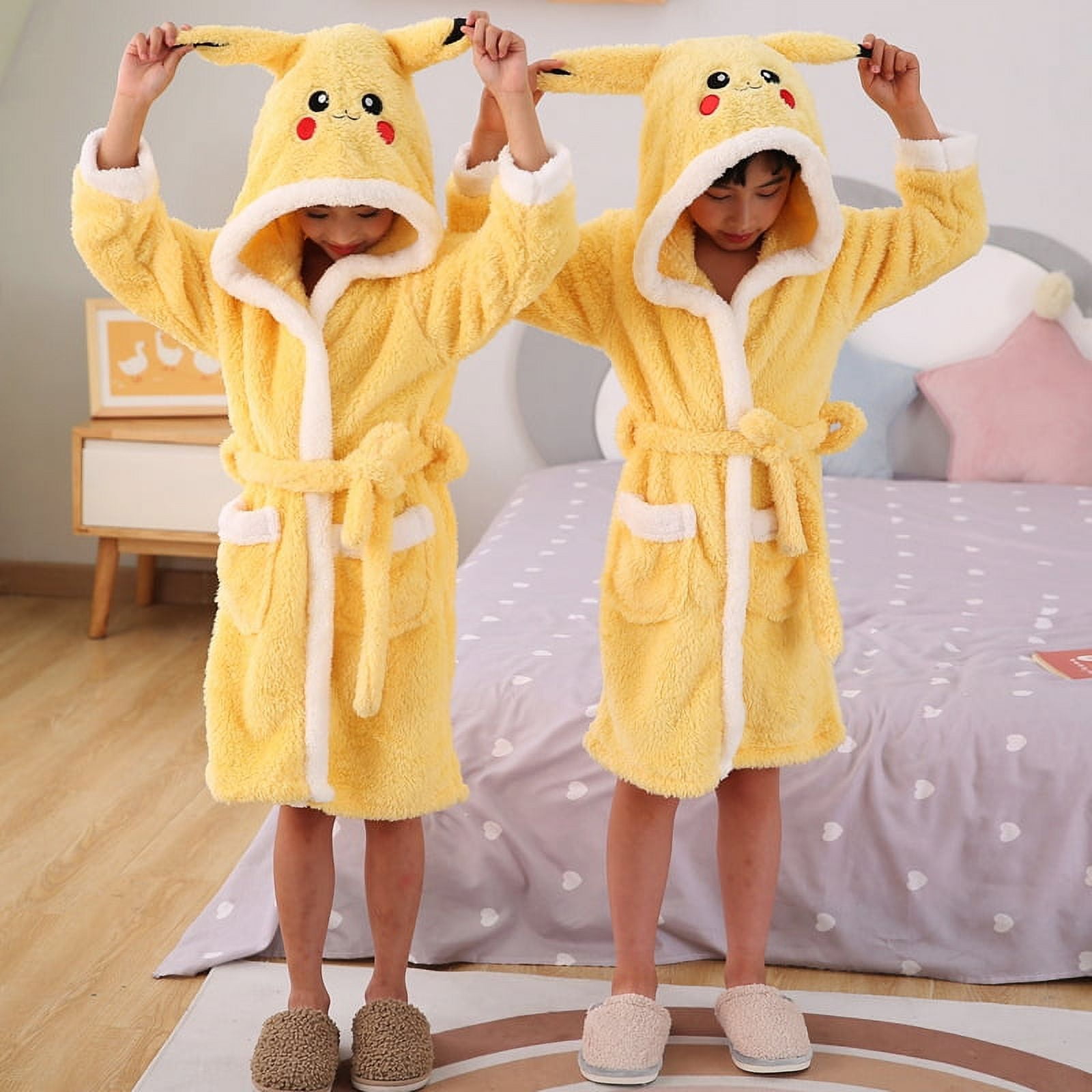 Miniso Hello Kitty Girls Nightgown Children Thicken Flannel Bathrobe ...