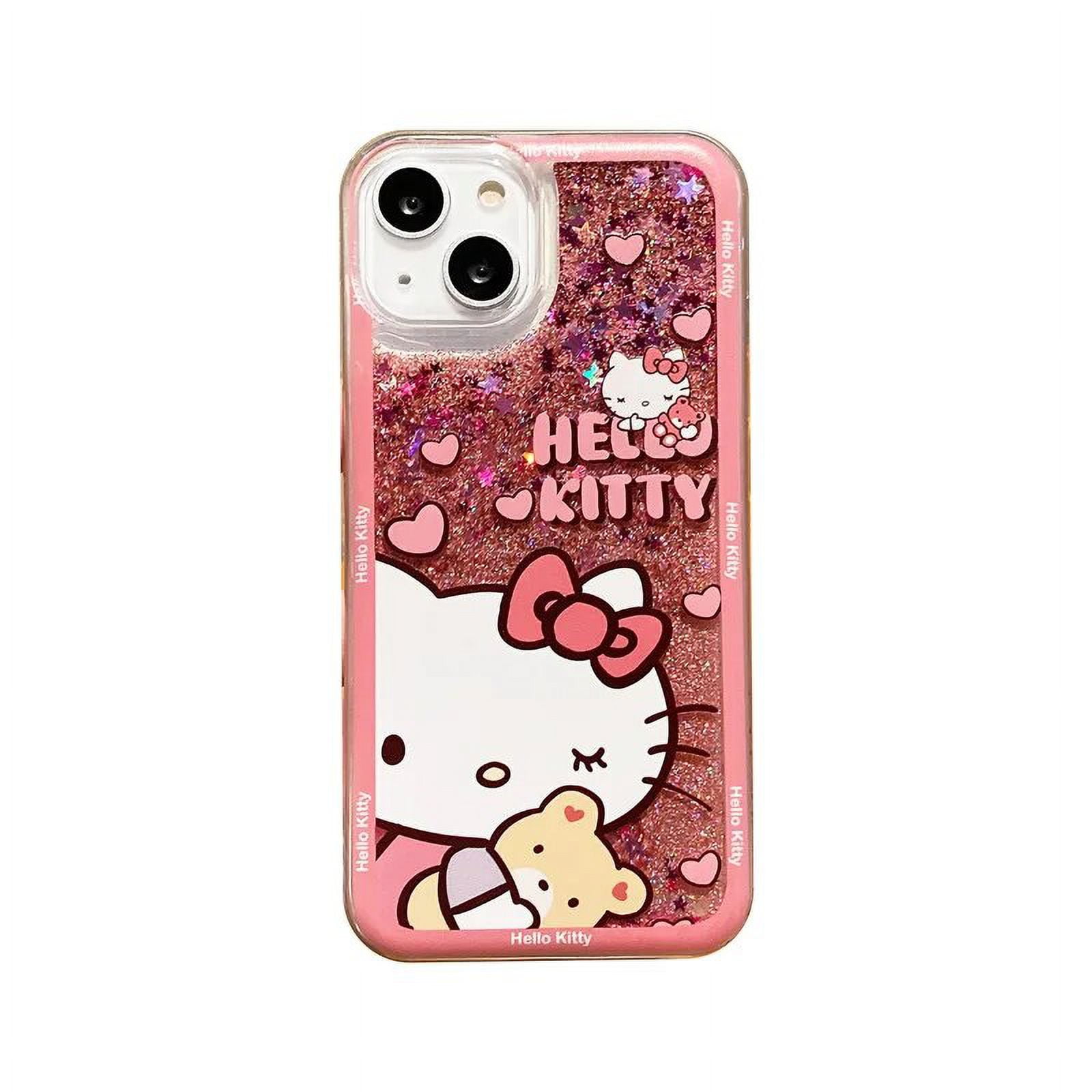 Miniso Hello Kitty Liquid Quicksand Iphone14Promax Kawaii 13 Glitter ...