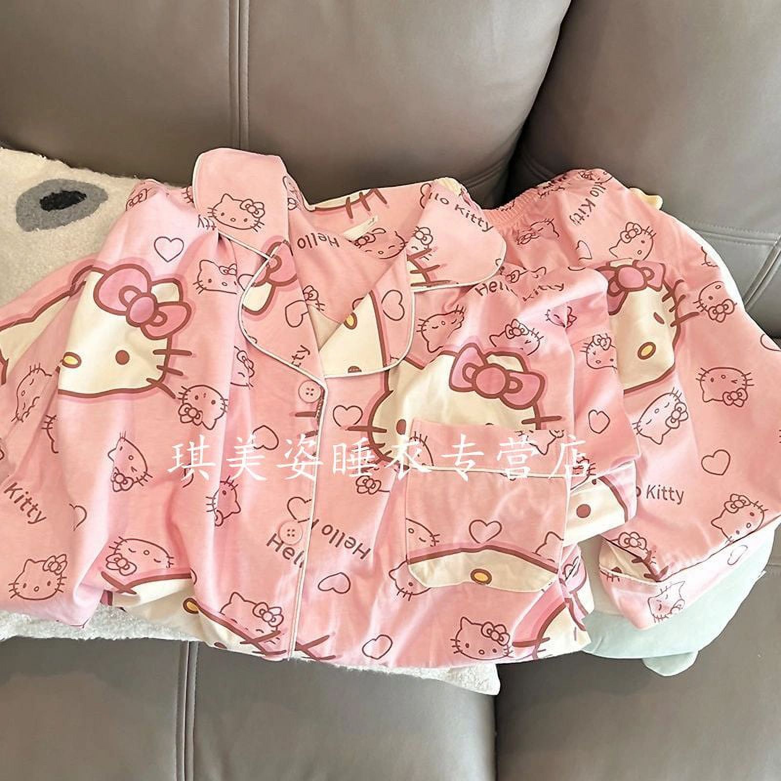 Miniso Sanrio Hello Kitty Anime Y2K Pajama Set Women's Home Casual ...