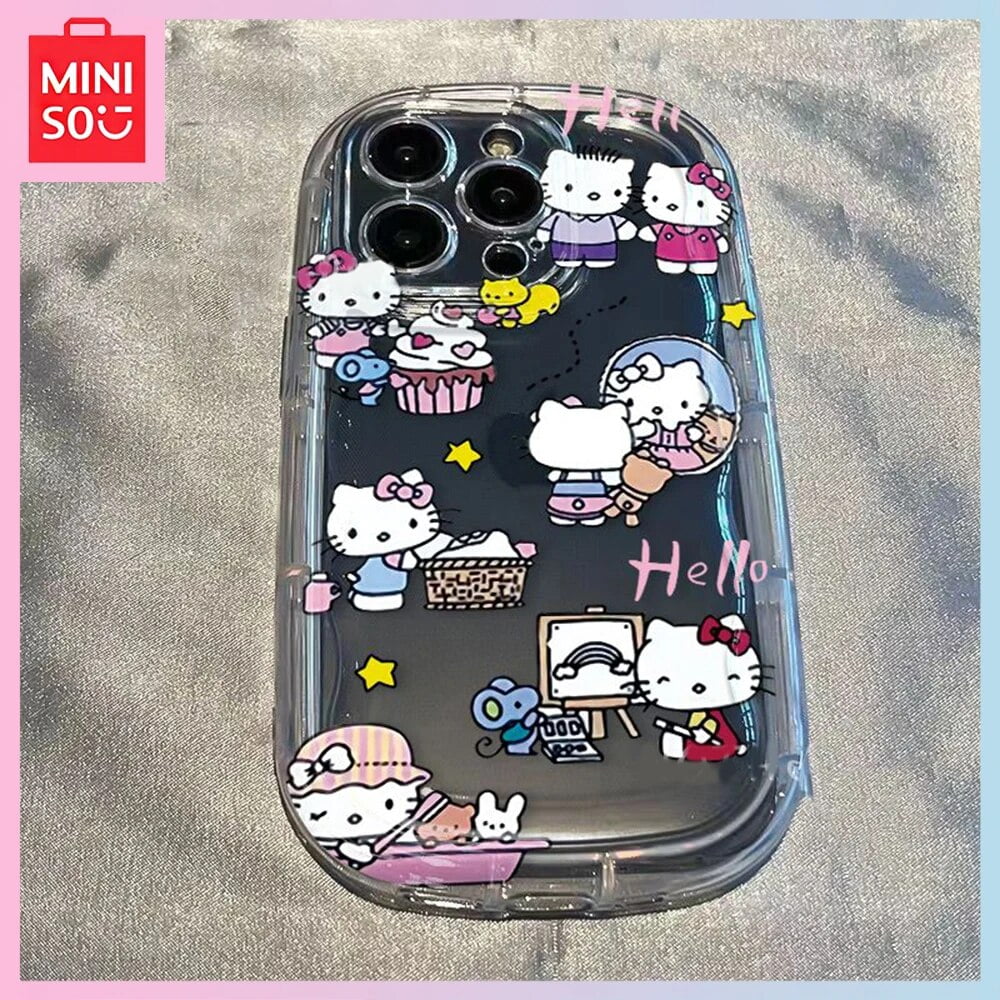 Miniso Sanrio Hello Kitty Kawaii Full Screen Glitter Iphone14Promax ...