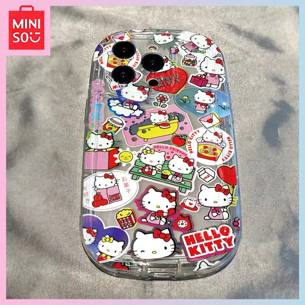 Miniso Sanrio Hello Kitty Kawaii Full Screen Glitter Iphone14Promax ...