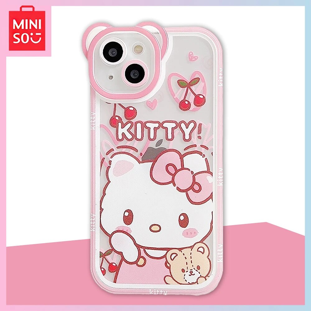 Miniso Sanrio Hello Kitty Y2K Pink Phone Case for Iphone 15 14 13 12 ...