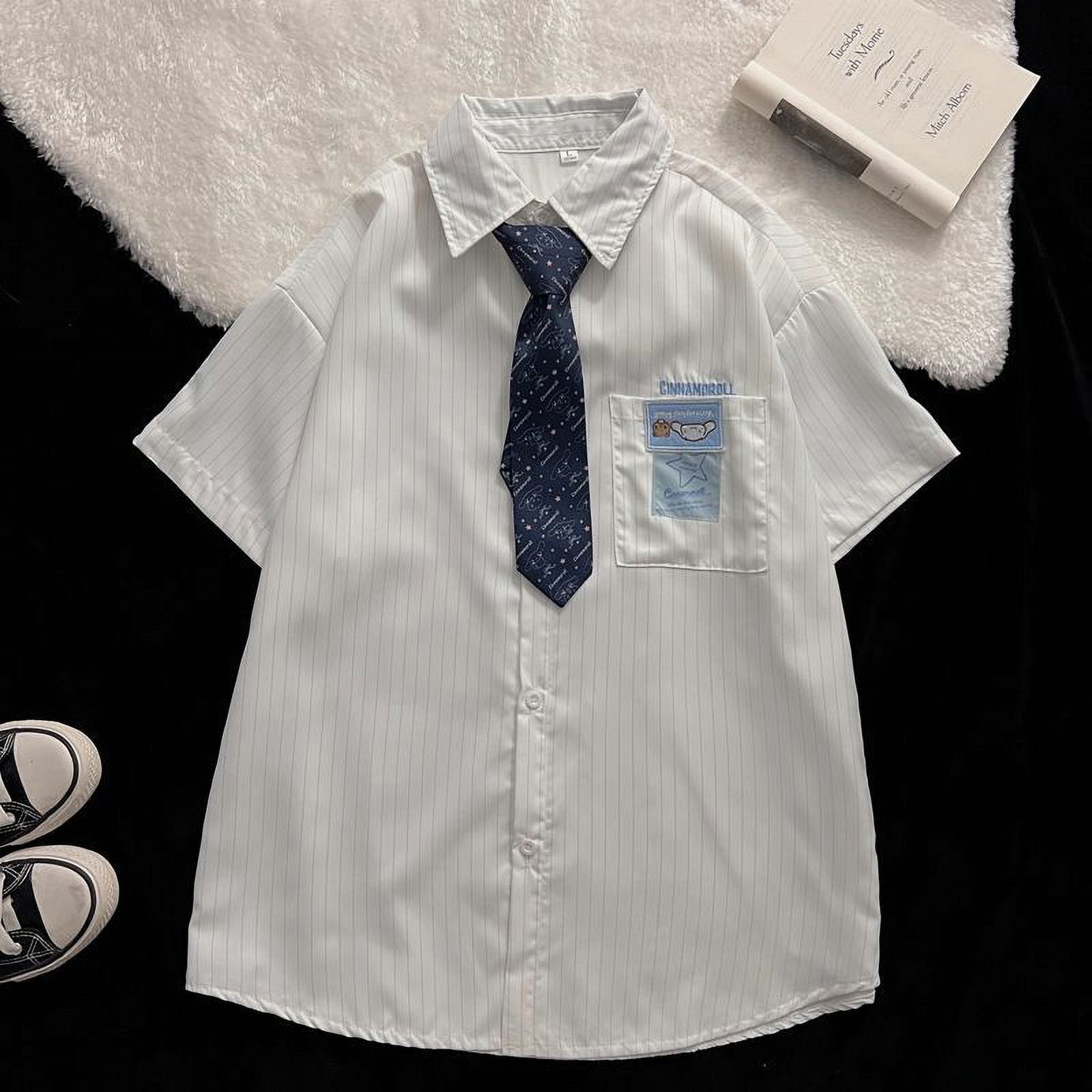 Miniso Sanrio Kuromi Preppy Style JK Blouse Girls Embroidery Anime ...