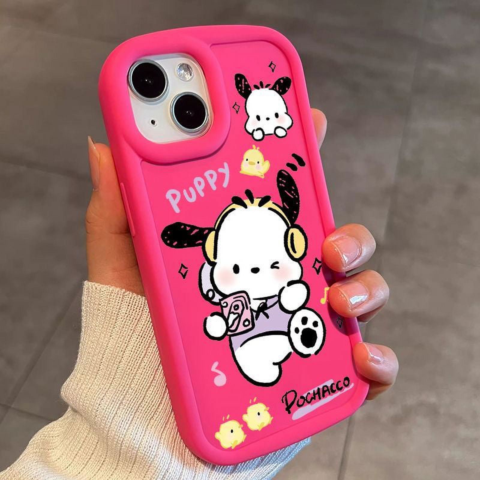 Miniso Sanrio Lovely headset Pochacco Phone Case For iphone15 14 13 PRO ...